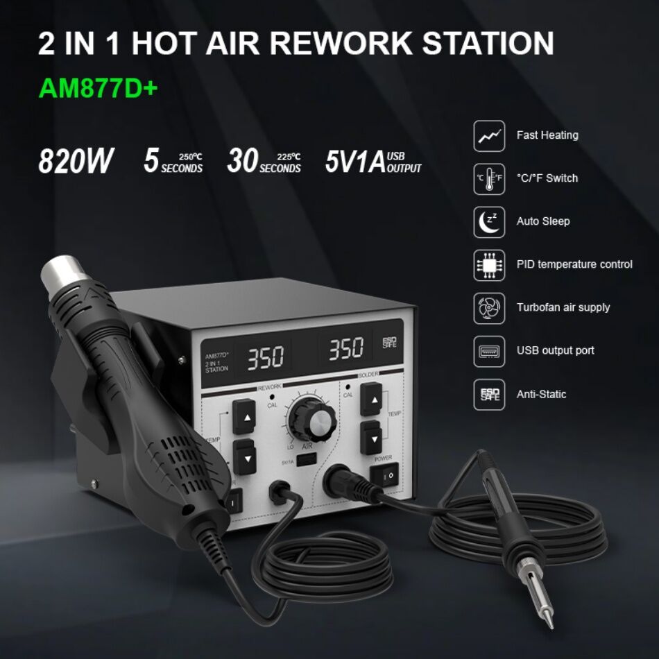 Buy China Wholesale 2-in-1 Hot Air Rework And Soldering Iron Station With Cool/hot Air ...
