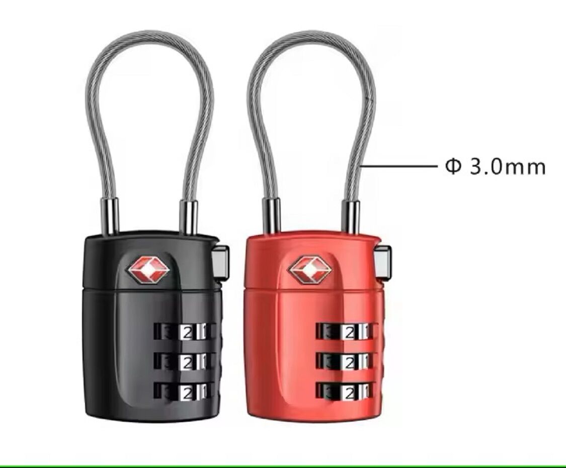 Padlock 3 Digital Password Luggage Bag Zinc Alloy Lock Body Combination ...