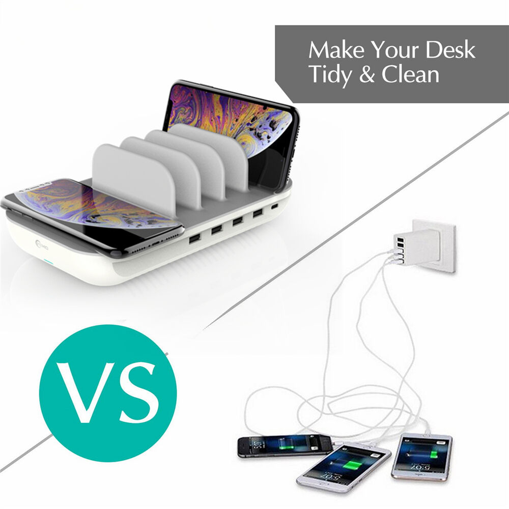 Portable Multi Usb Charger Station Multiple Devices 15w Custom Desktop ...