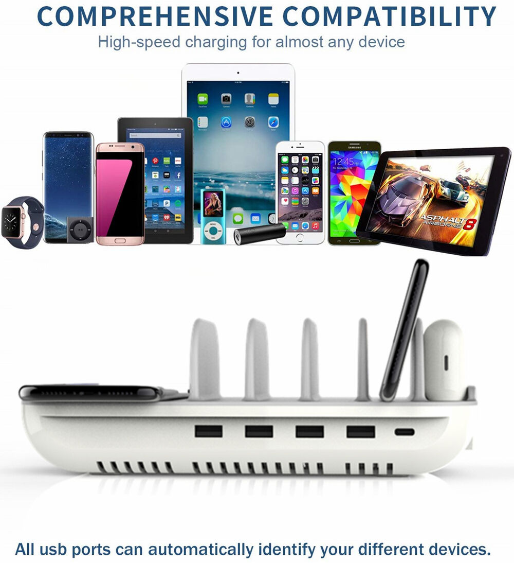 Portable Multi Usb Charger Station Multiple Devices 15w Custom Desktop ...