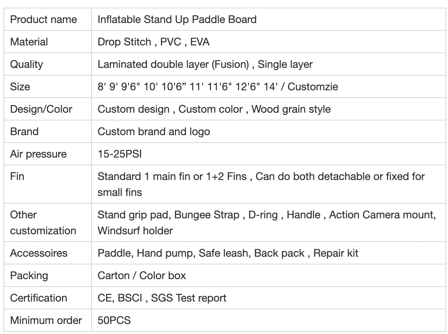 Susiebay Oem Paddle Board Inflatable Standing Paddle Board Wholesale 10 ...