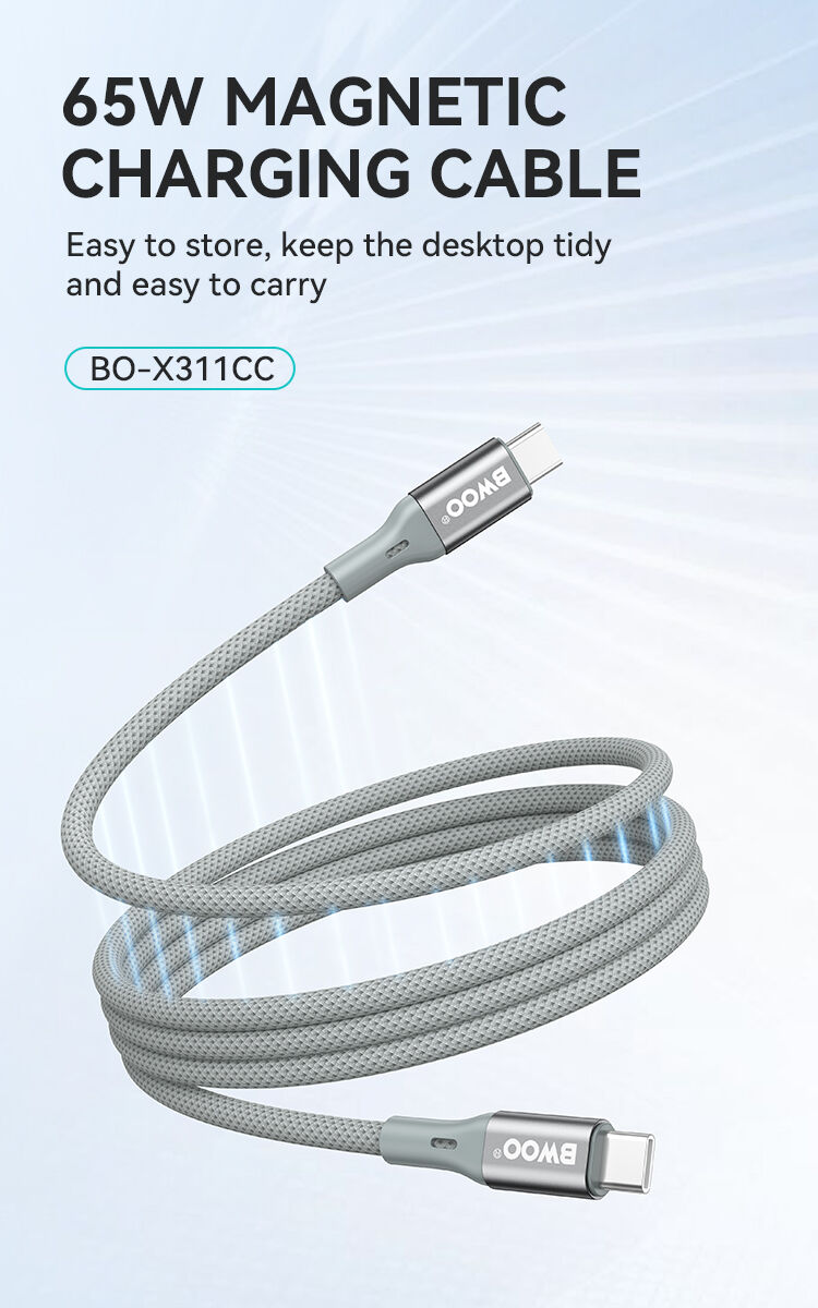 Bwoo 65w Pd2.0 Type-c To Type-c Cable Metal Nylon Braid Data Fast ...