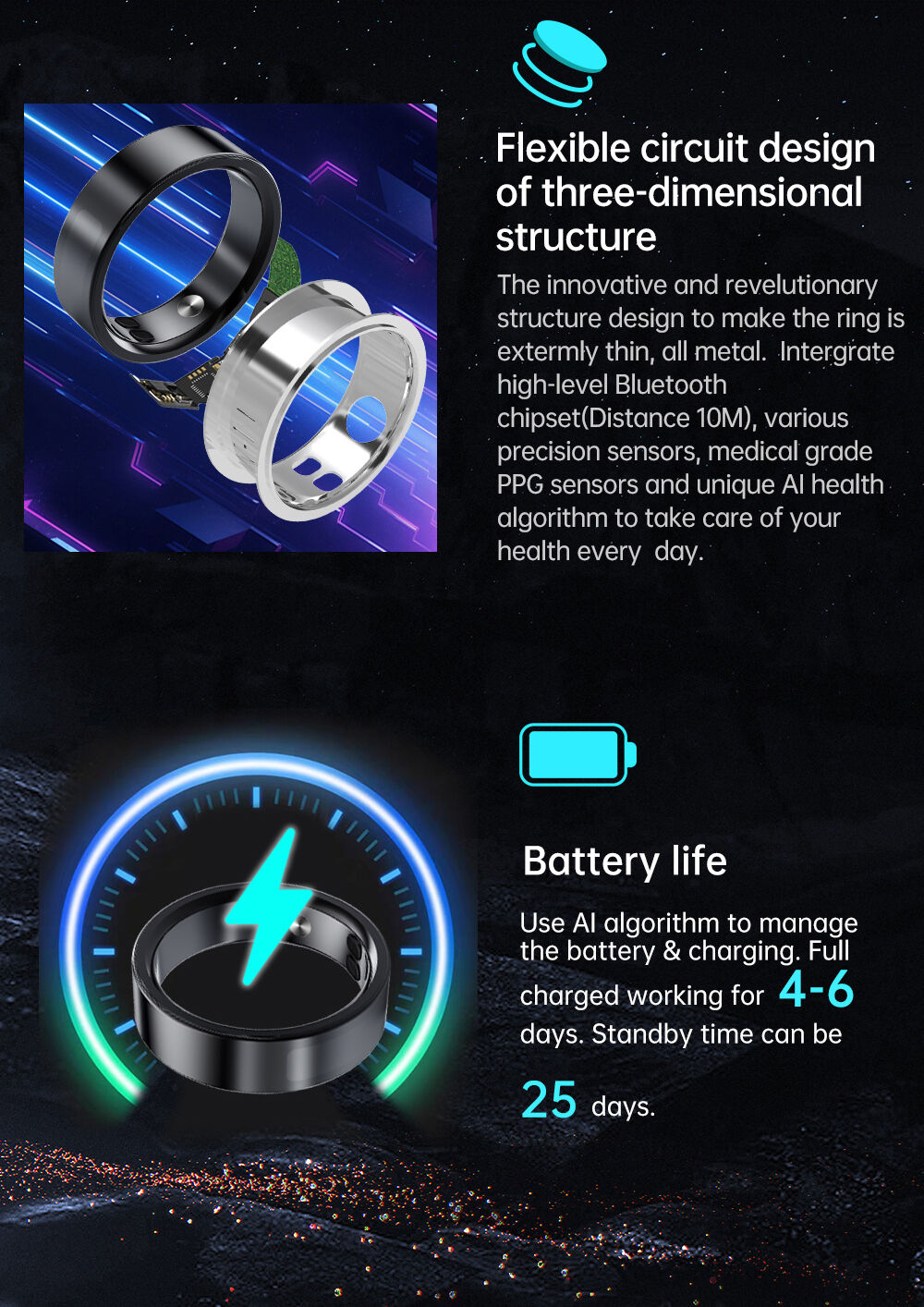 Smart Bracelet Factory Price Oem\odm Smart Touch Ring Ceramic, Fitness ...