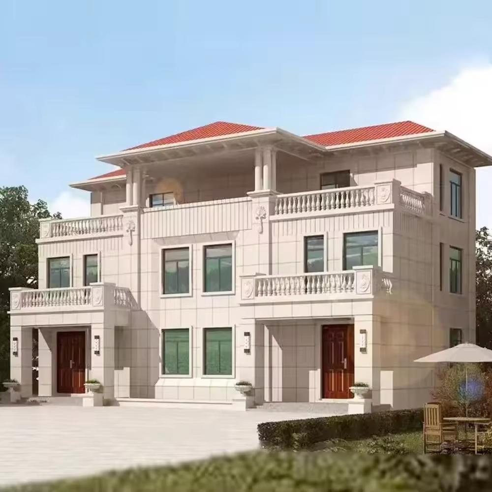 Luxury Multi-storey Prefab House Fast Assembly Light Steel Structure ...
