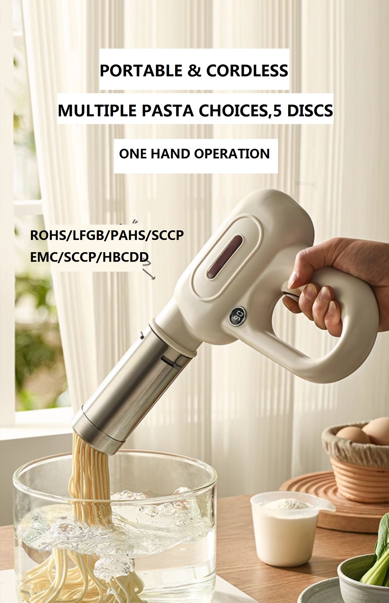 Noodle Maker , Pasta Machines ,handheld Electric Pasta Maker, Lfgb, Rohs , Pop,sccp,pahs,emc ...