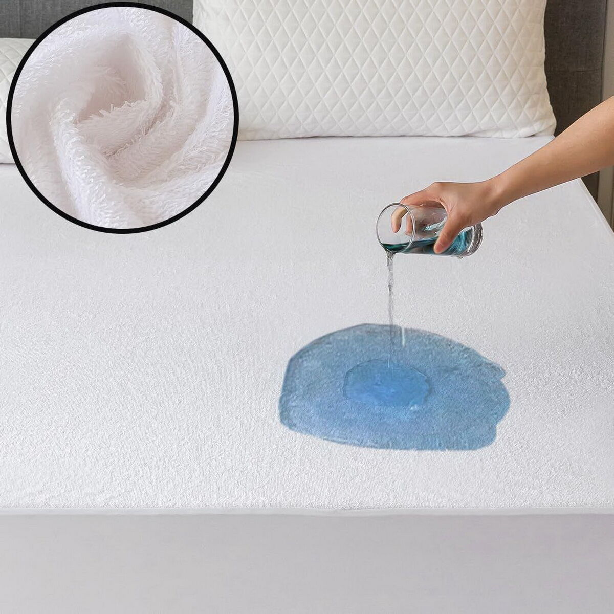 Soft, Breathable And Waterproof Terry Fitted Sheet Mattress Protector ...