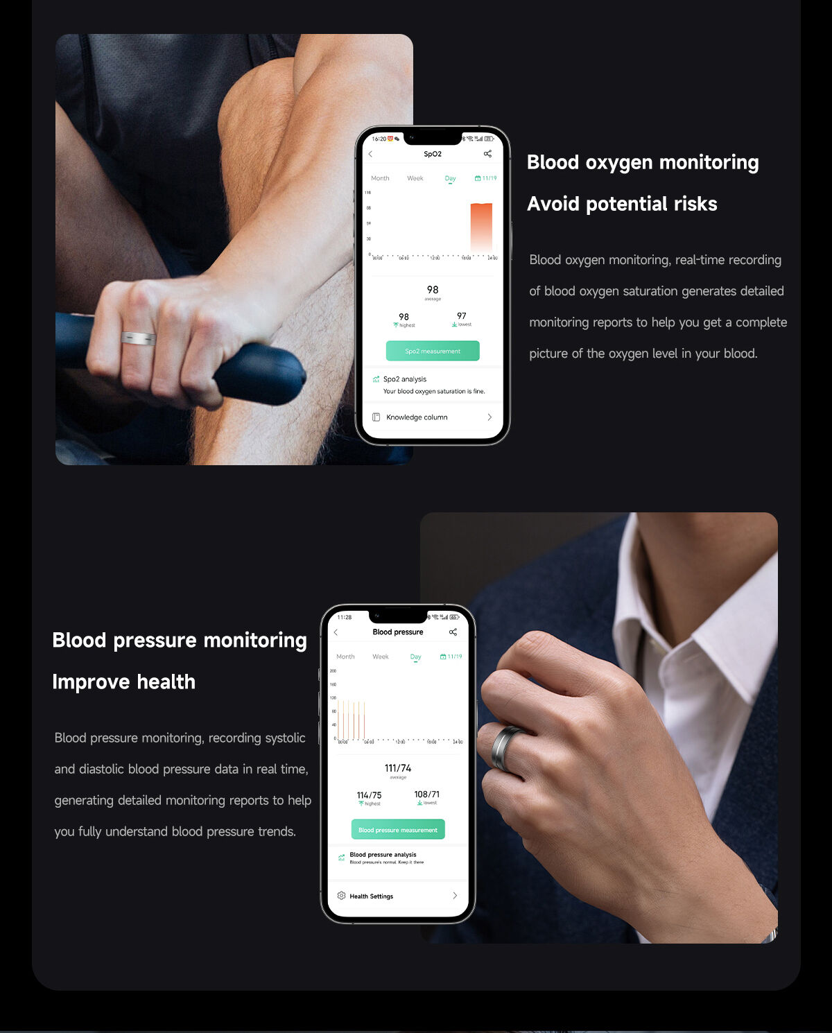 Wholesale Kq5 Smart Ring Health Fitness Tracker For Man Woman Pedometer ...