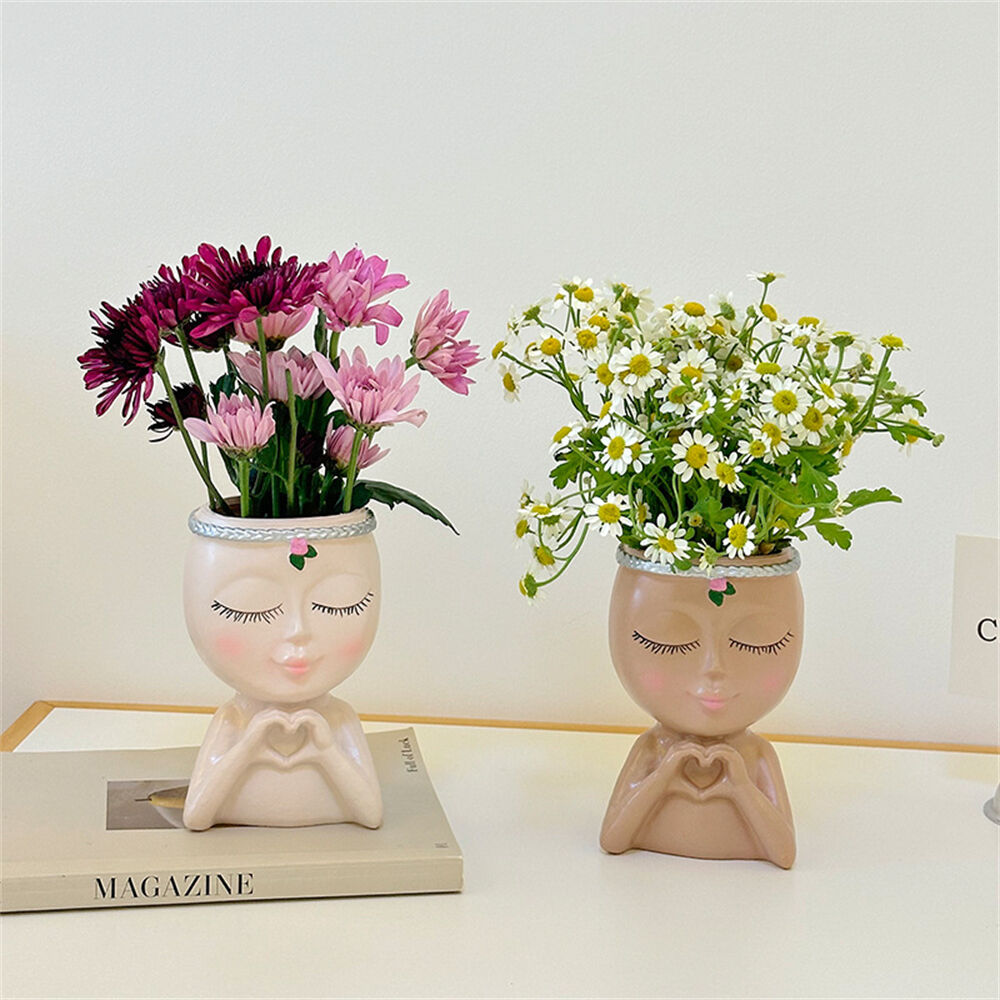 Love Girl Flower Pot, Half-body Succulent Green Plant Pot, Home Storage ...