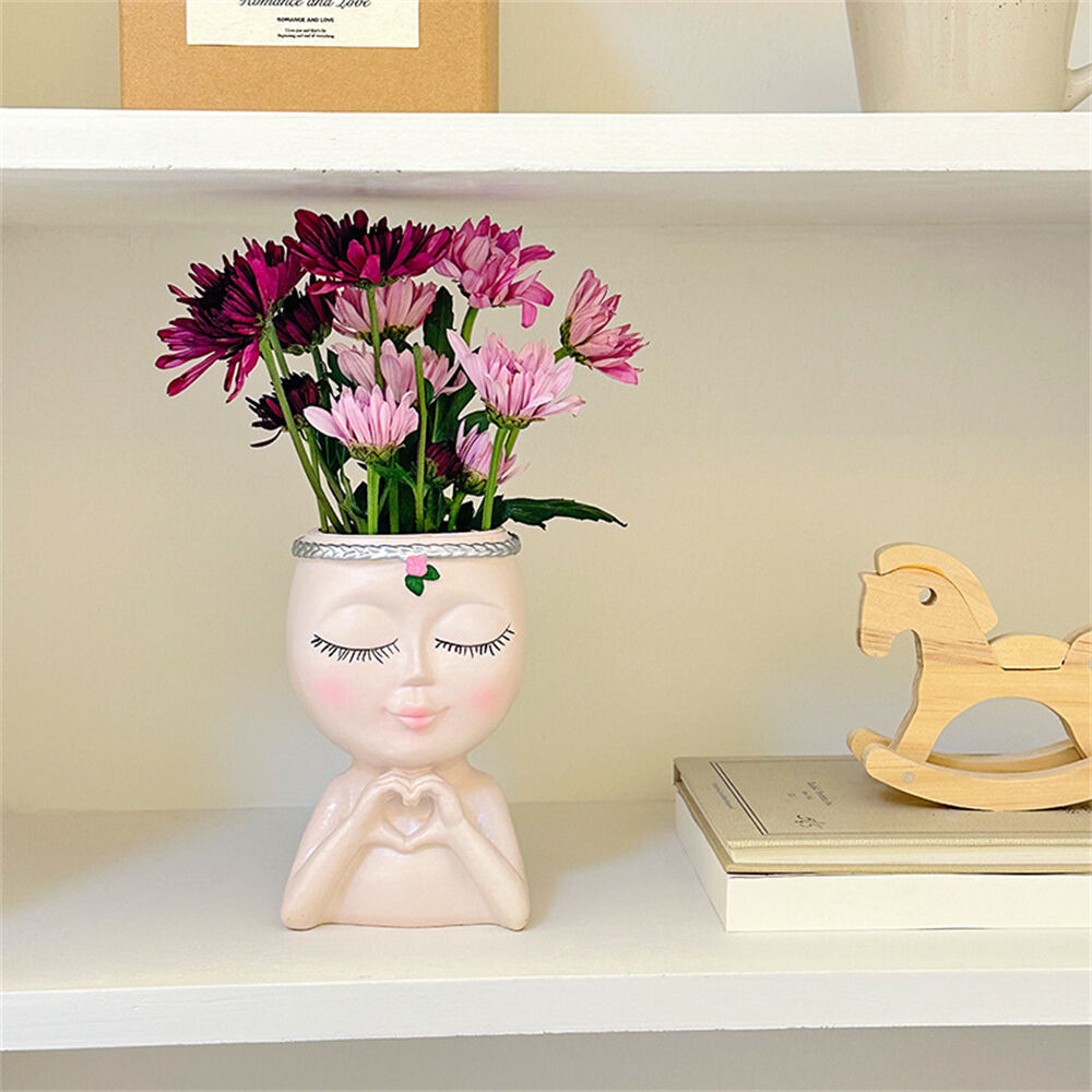 Love Girl Flower Pot, Half-body Succulent Green Plant Pot, Home Storage ...