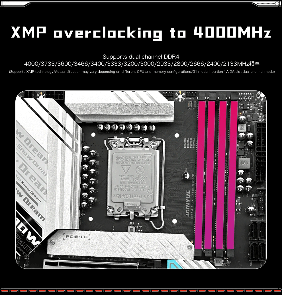 Jginyue B760m Motherboard M-atx Wifi Lga 1700 Support Core 12/13/14th ...