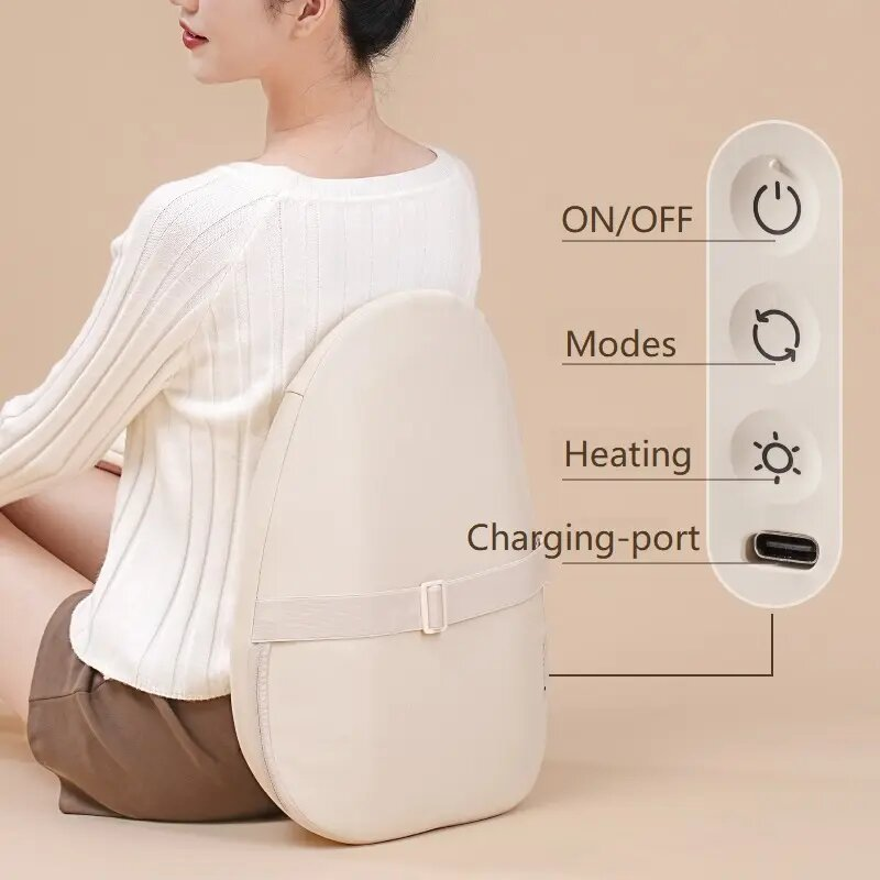 Revitalizing Comfort 3d Electric Back Massage Cushion - Heated Lumbar Support Car Massager For ...