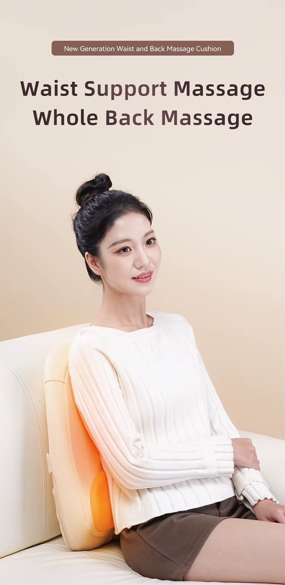 Revitalizing Comfort 3d Electric Back Massage Cushion - Heated Lumbar Support Car Massager For ...