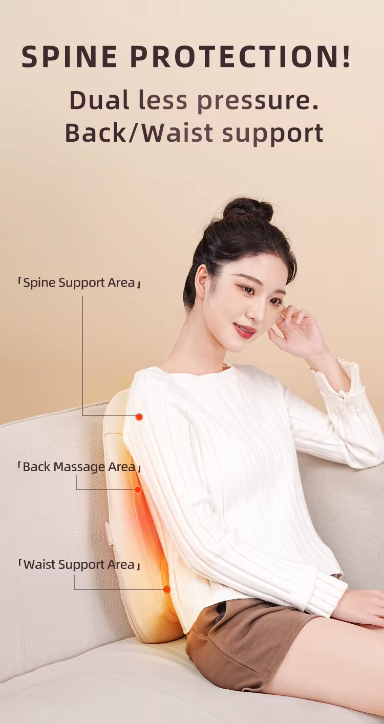 Revitalizing Comfort 3d Electric Back Massage Cushion - Heated Lumbar Support Car Massager For ...