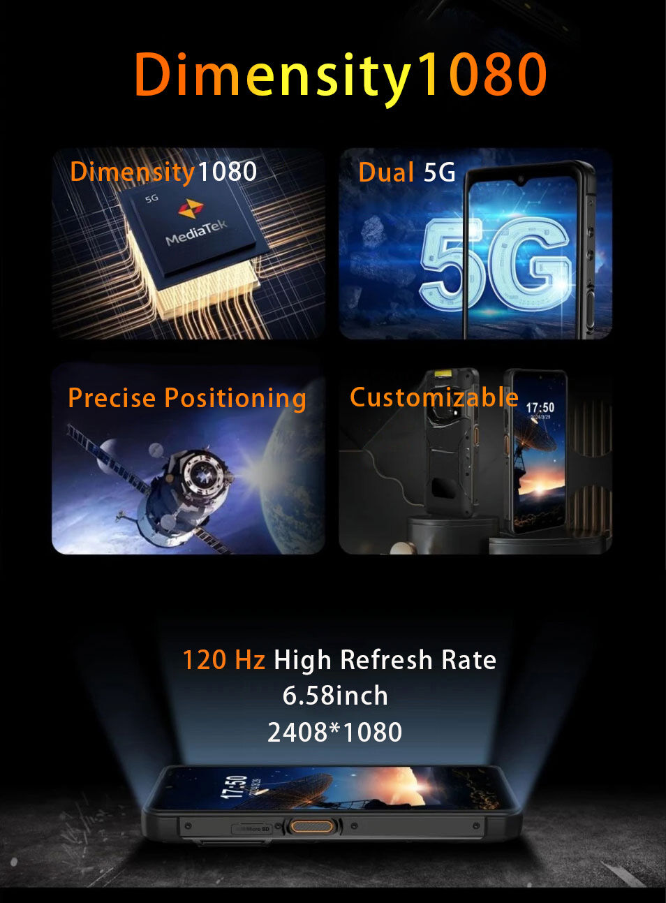 6.58" Fhd+ 5g Rugged Handheld Terminal With Nfc, Integrated Barcode ...