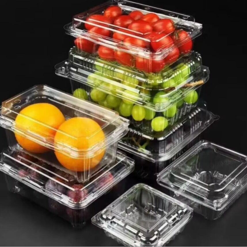 Custom Transparent Reusable Clear Fruit Clamshell Box Disposable Clear ...