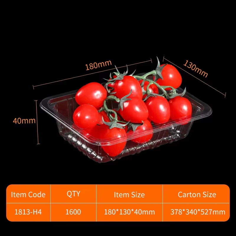 Custom Transparent Reusable Clear Fruit Clamshell Box Disposable Clear ...
