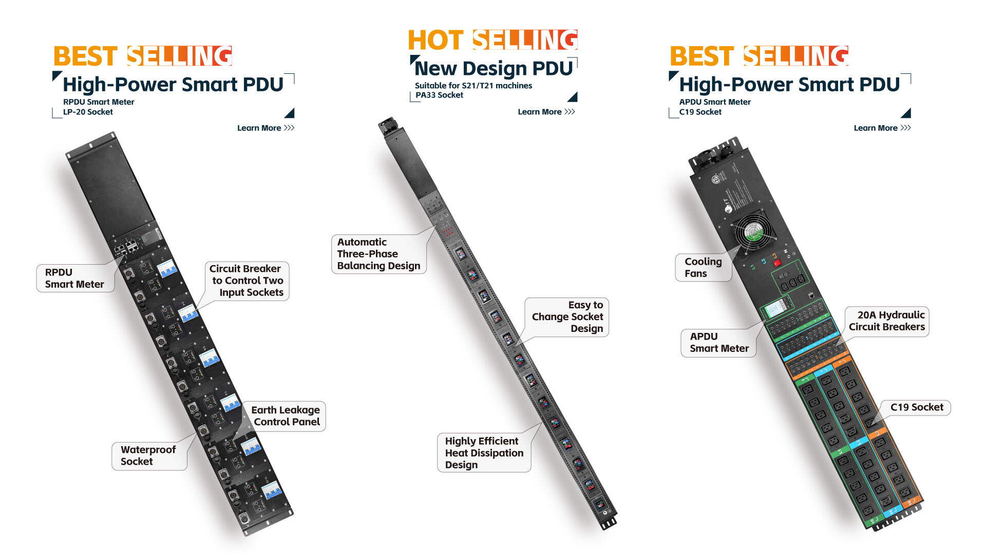 New S21 T21 Pdu Rack Mount 3 Phase Pa33 Pa34 With 125a Breaker ...