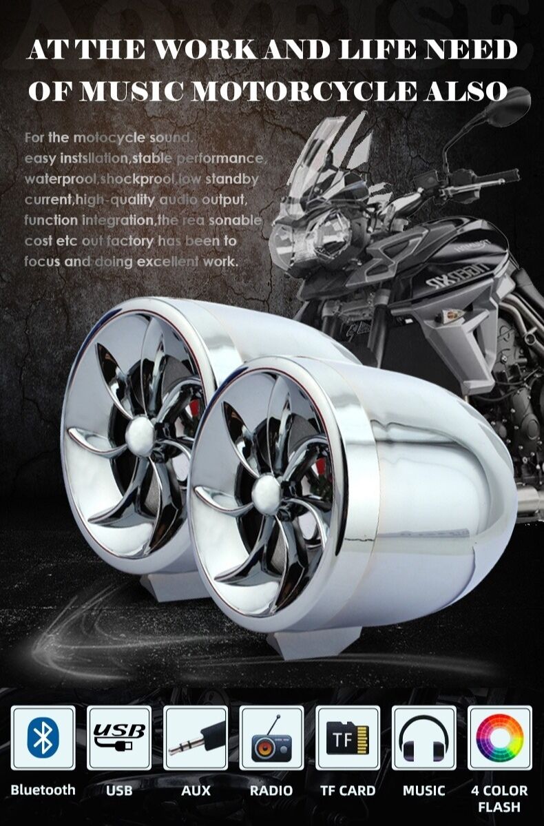 2.5 Inch Waterproof Motorcycle Audio System Mp3 Player With Bluetooth 5 ...