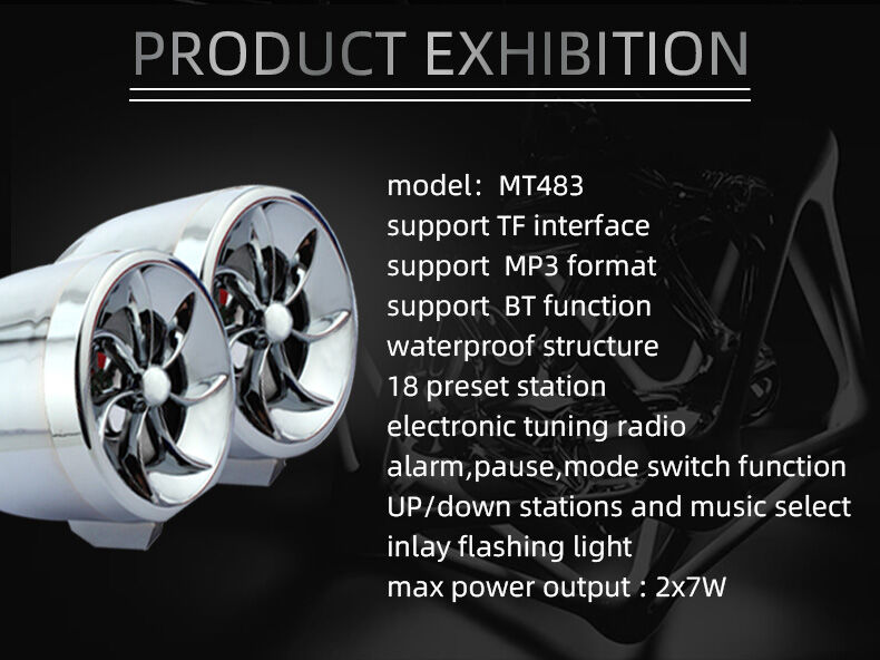 2.5 Inch Waterproof Motorcycle Audio System Mp3 Player With Bluetooth 5 ...