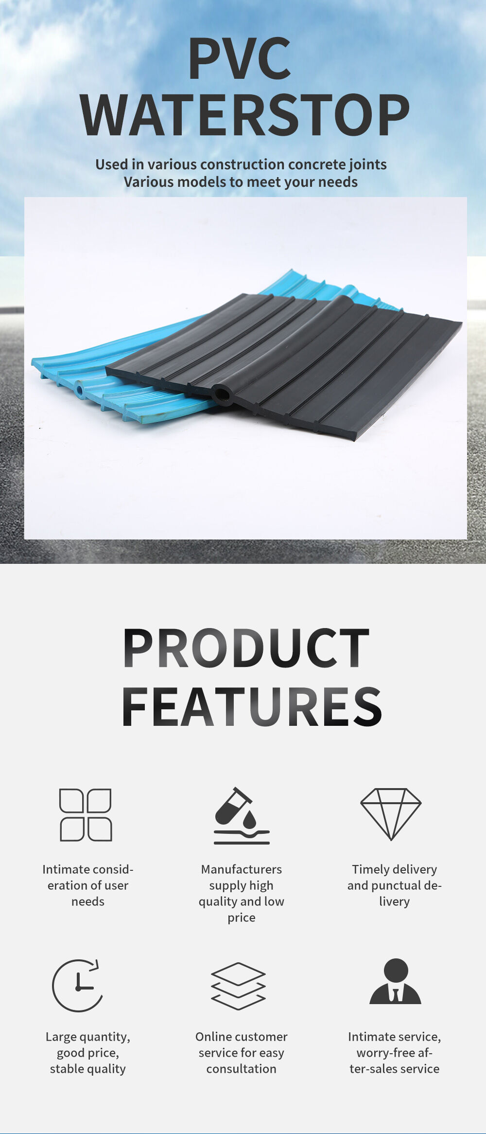 Blue And Yellow Pvc Waterstop Construction Waterproof Material For ...