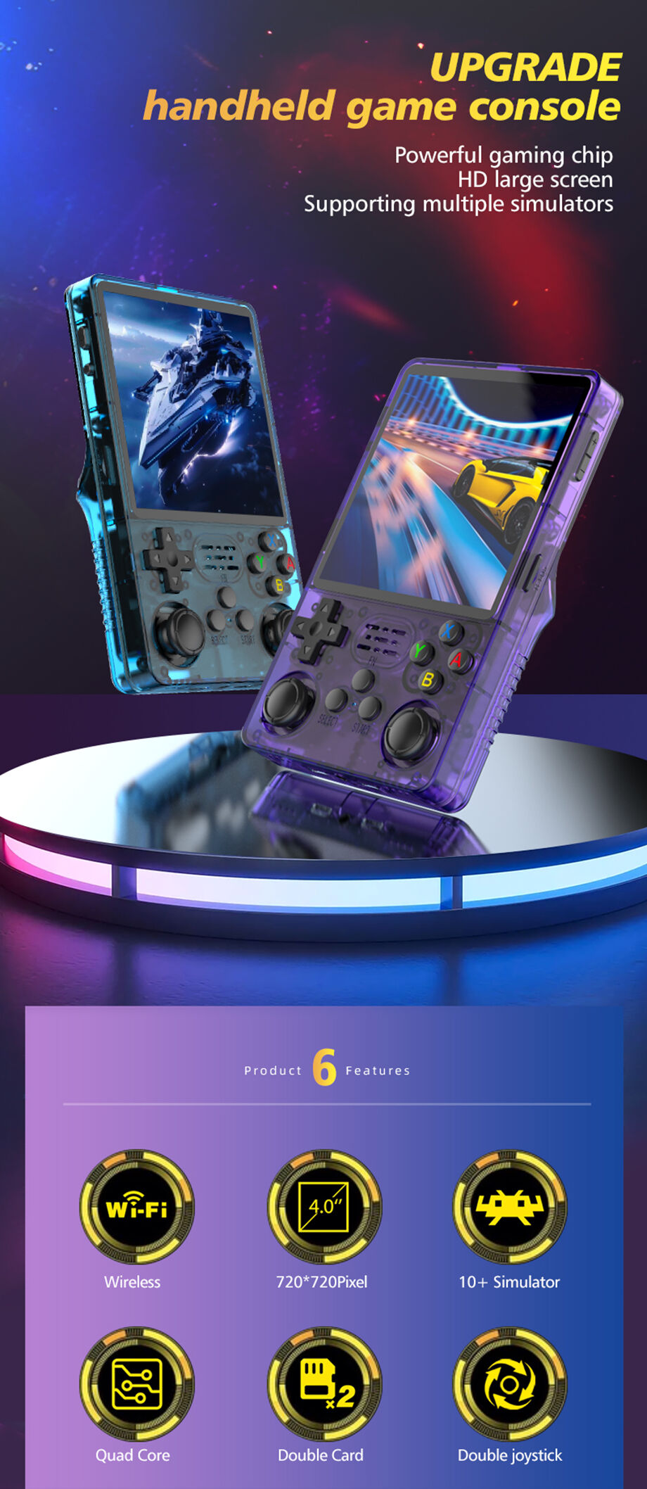 Portable R36 Plus Handheld Game Console 4-inch Hd Screen Video Game ...