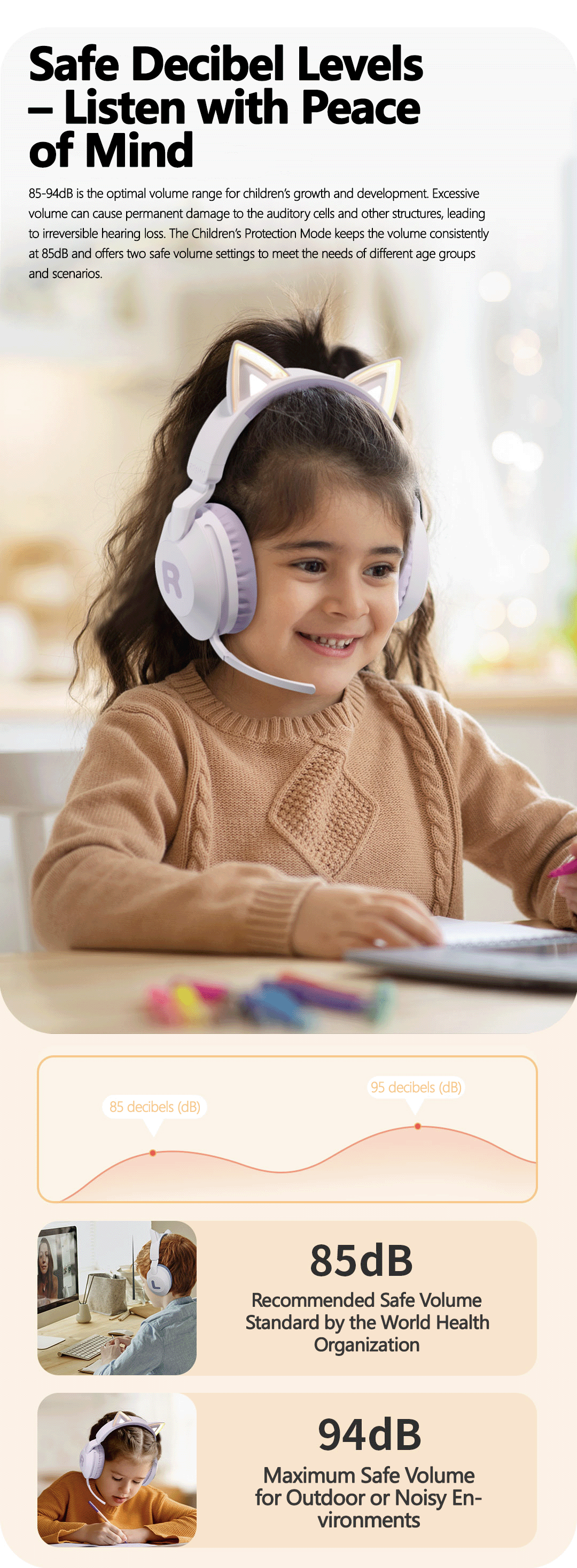 Cat Ear Wireless Stereo Cheap Bluetooth Rgb Lighting Cat Kids Folding ...