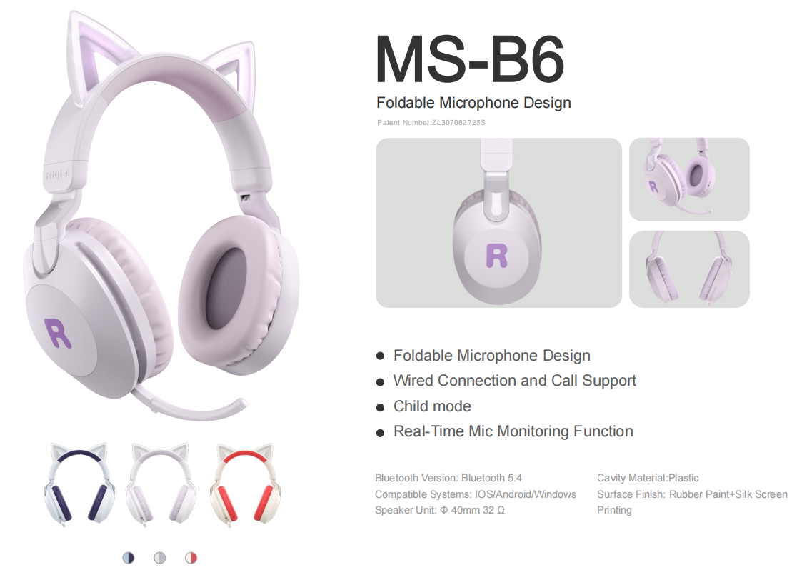 Cat Ear Wireless Stereo Cheap Bluetooth Rgb Lighting Cat Kids Folding ...