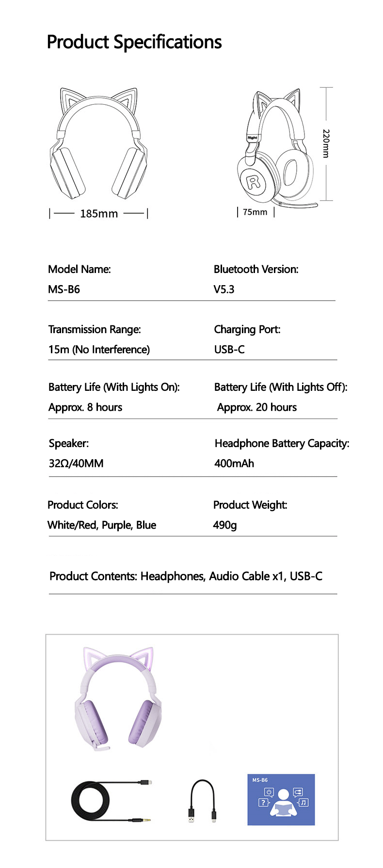 Cat Ear Wireless Stereo Cheap Bluetooth Rgb Lighting Cat Kids Folding ...