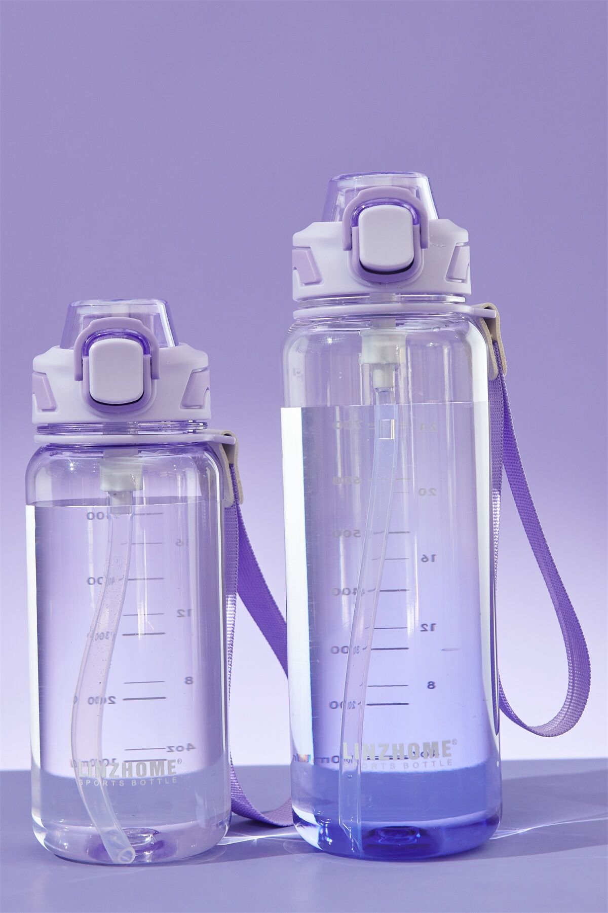 Exercise Gradient Color Drinking Plastic Water Bottle With Straw - Buy ...