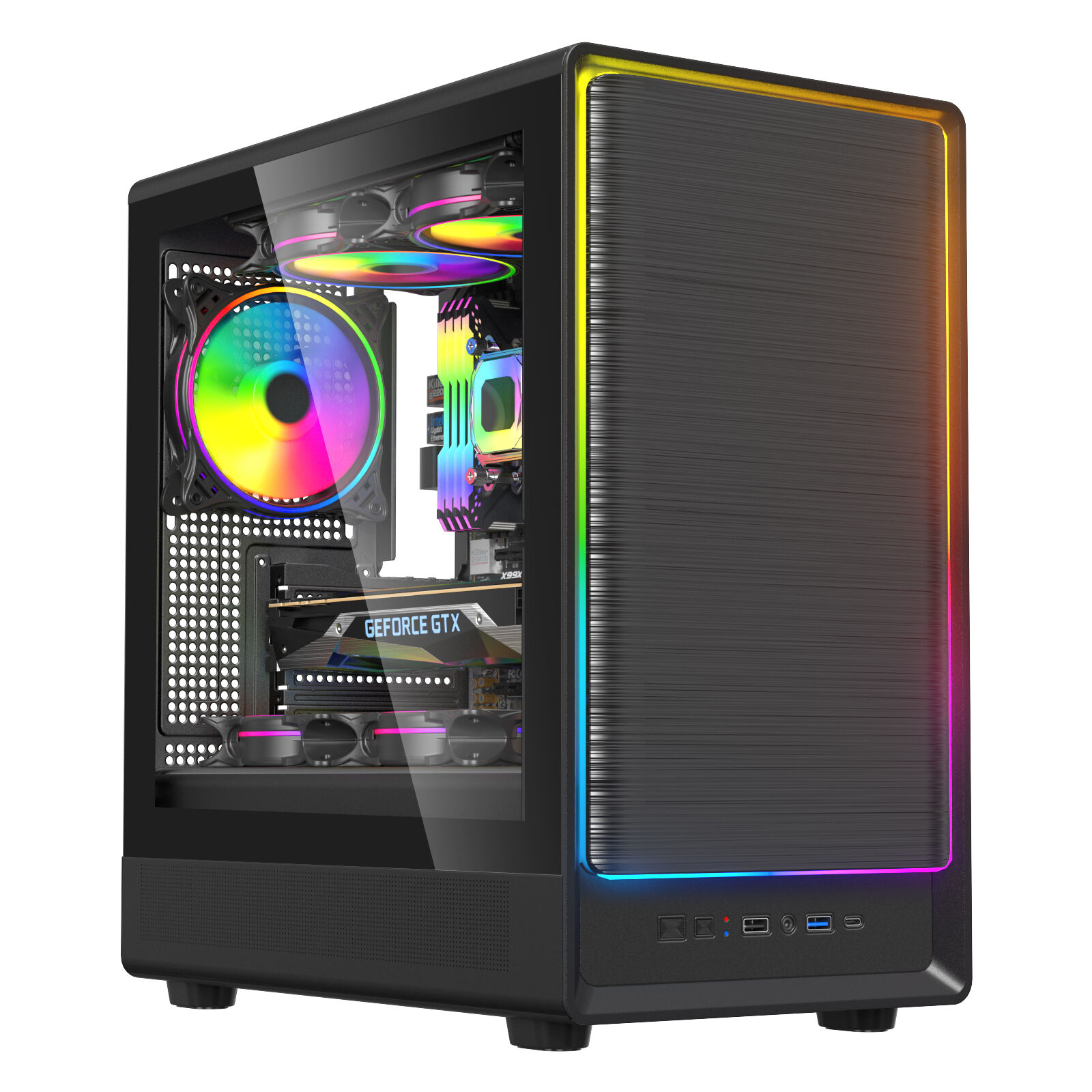 2025 Odm Gaming Pc Case With Curve Edge Design And Type C X 1 Computer ...