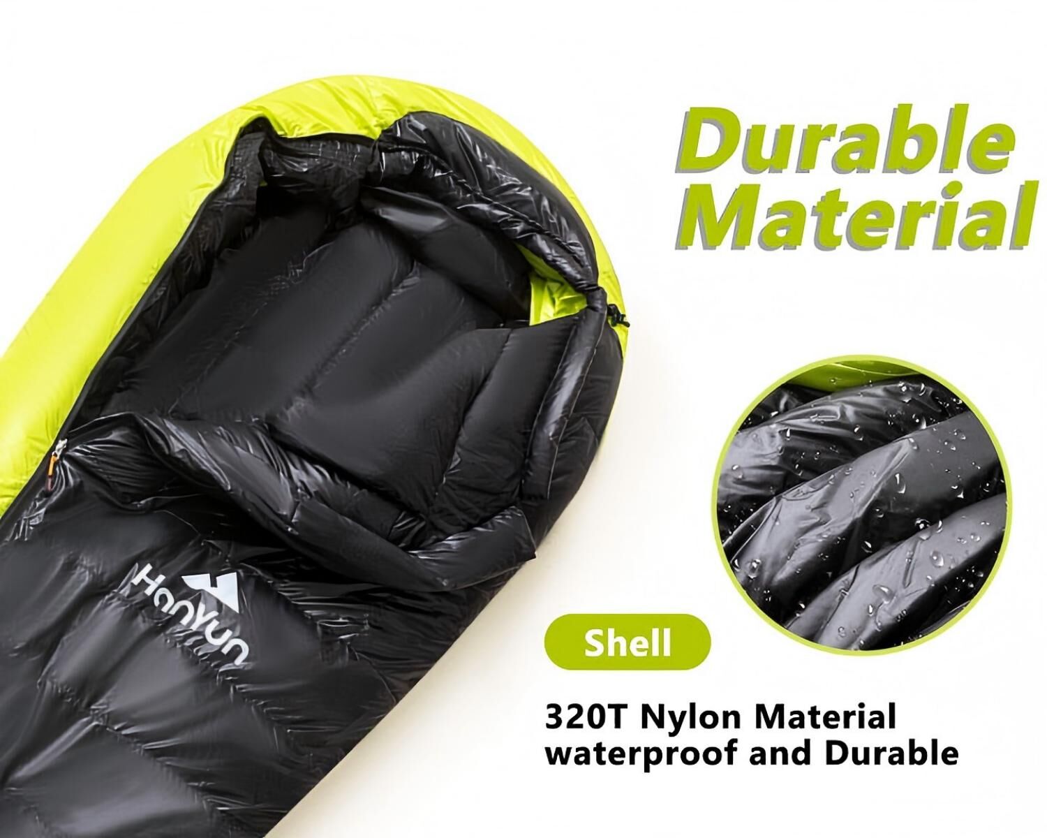 Green Warm Down Filled Adult Mummy Style Sleeping Bag - China Wholesale ...