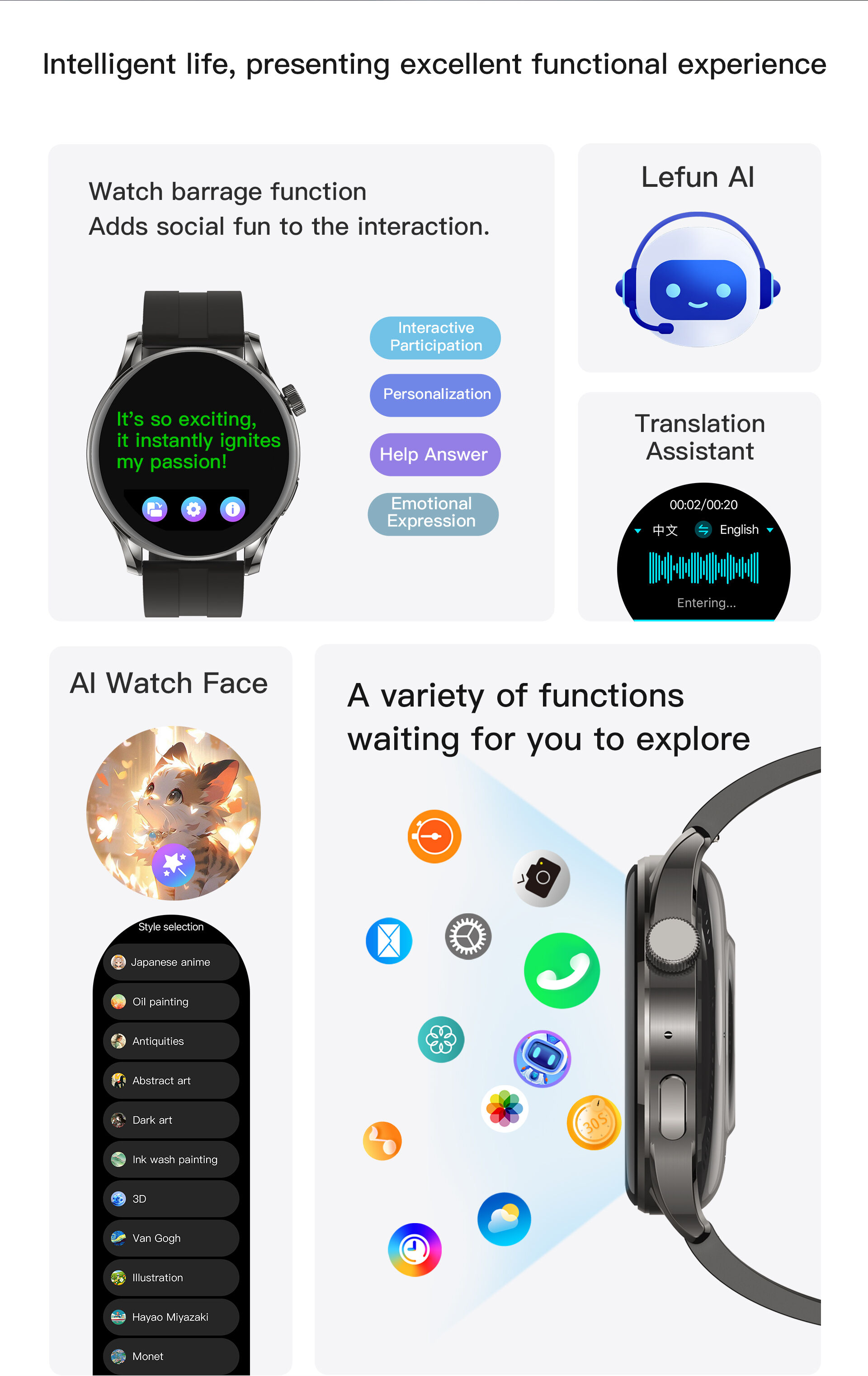 Buy China Wholesale Wholesale Round Smartwatch Ai Assistant Powered ...