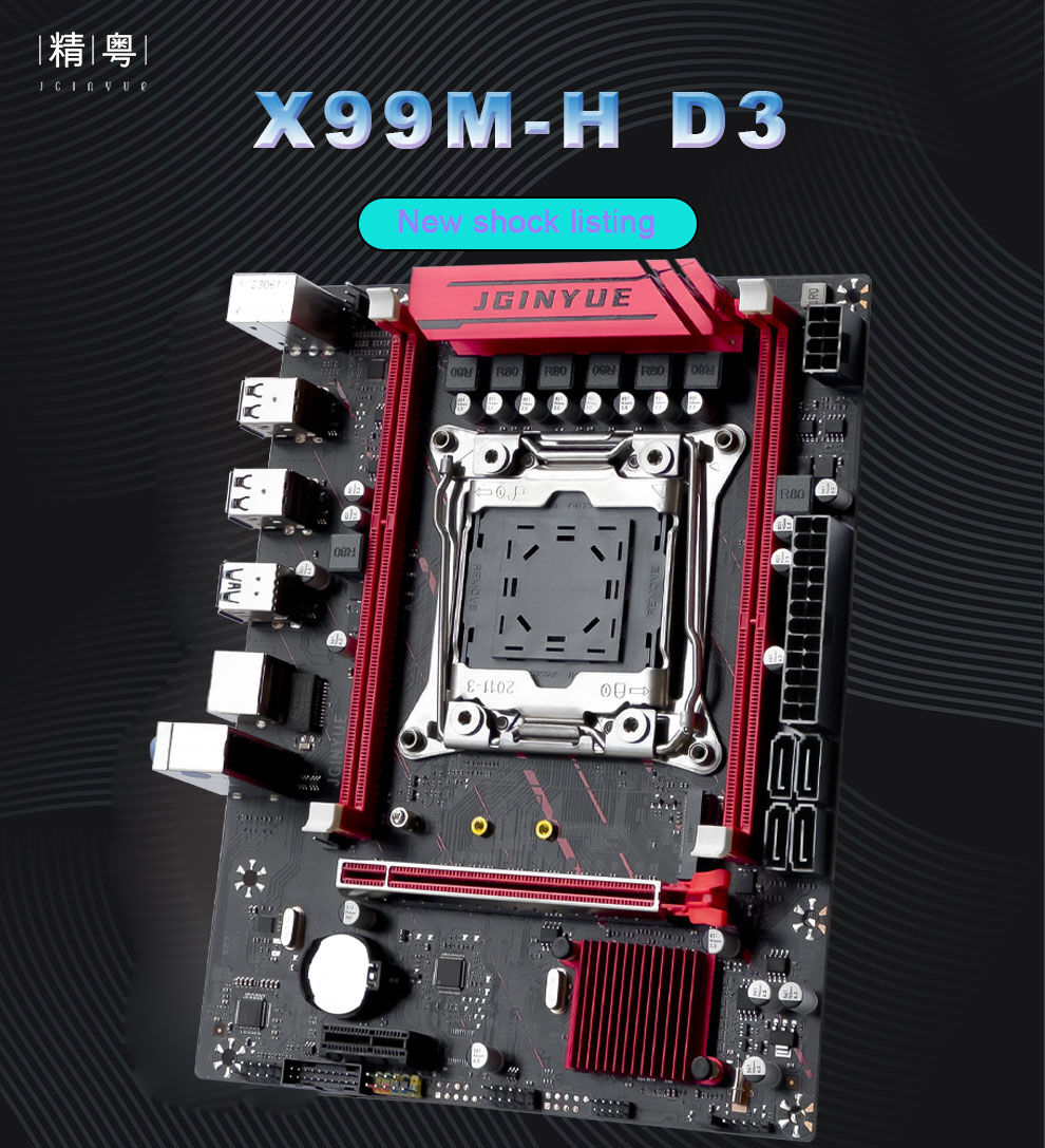 Jginyue X99 Motherboard Lga 2011-3 Xeon E5 Cpu Ddr3 Ram Dual Channel Memory 6-phase Power Supply ...