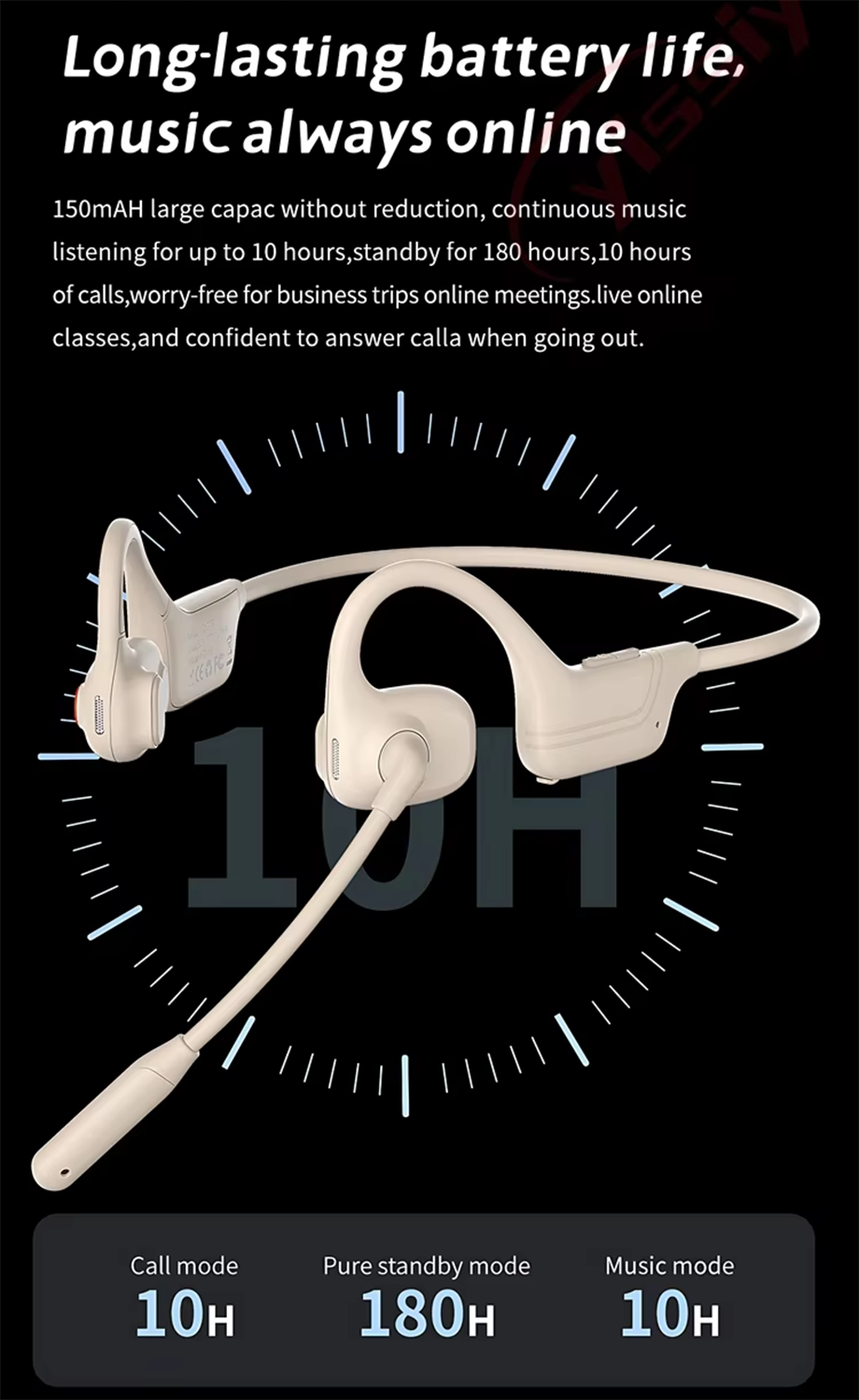 Custom Dg09 Open Ear Air Conduction Headphones Wireless Mic Headphones ...