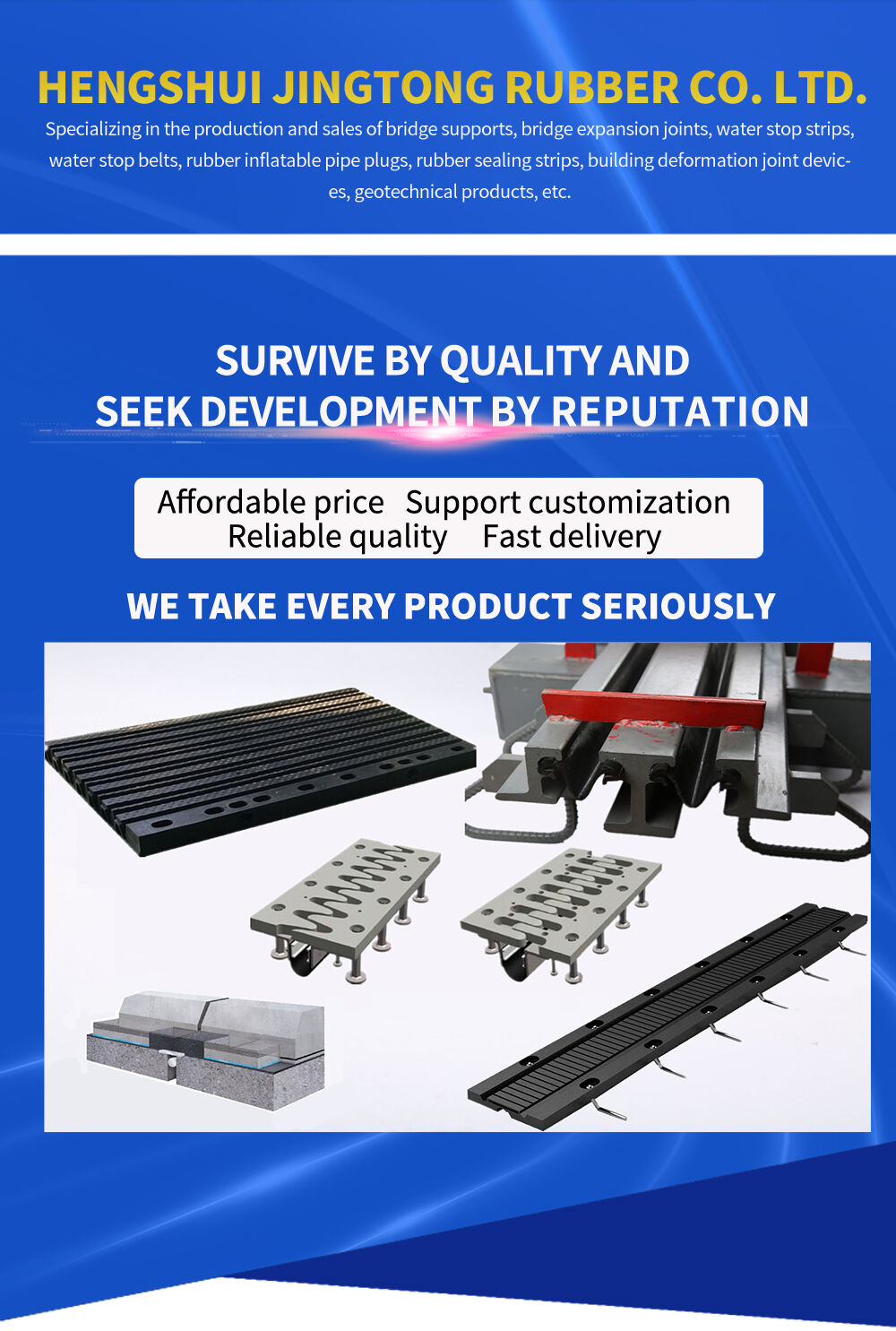 Jingtong High Quality Customized Plate Rubber Bridge Rubber Expansion ...