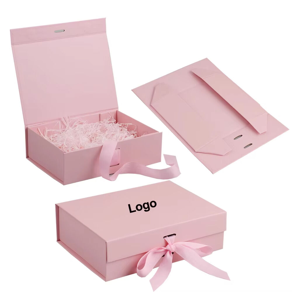 Custom Logo Black Luxury Hair Extension Packaging Box Magnetic Folding Box Clothing Shoe Hair ...