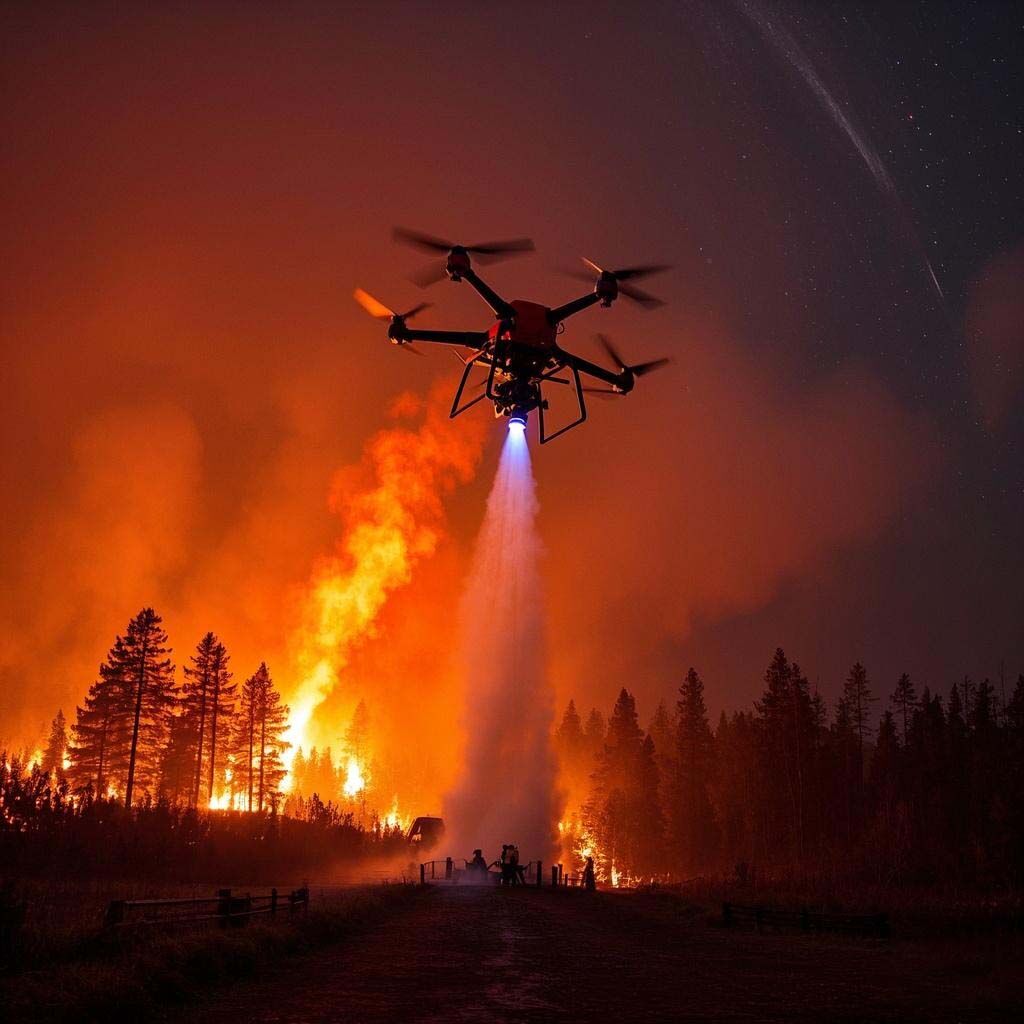 Aee Multifunctional Fire Protection Uav Six-rotor Drone Fire Fighting ...