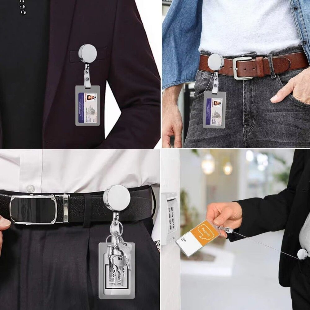 Retractable Metal Wire Keychain Pull Badge Reel Id Lanyard Name Tag ...