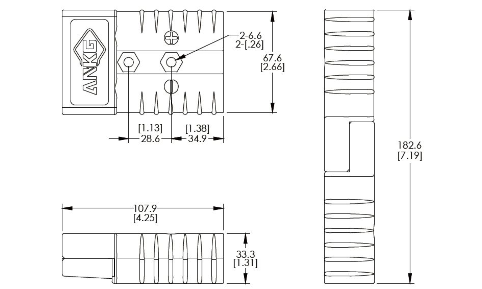 2 Pin 600v 350a Double Pole Battery Connector Plug Quick Disconnect ...