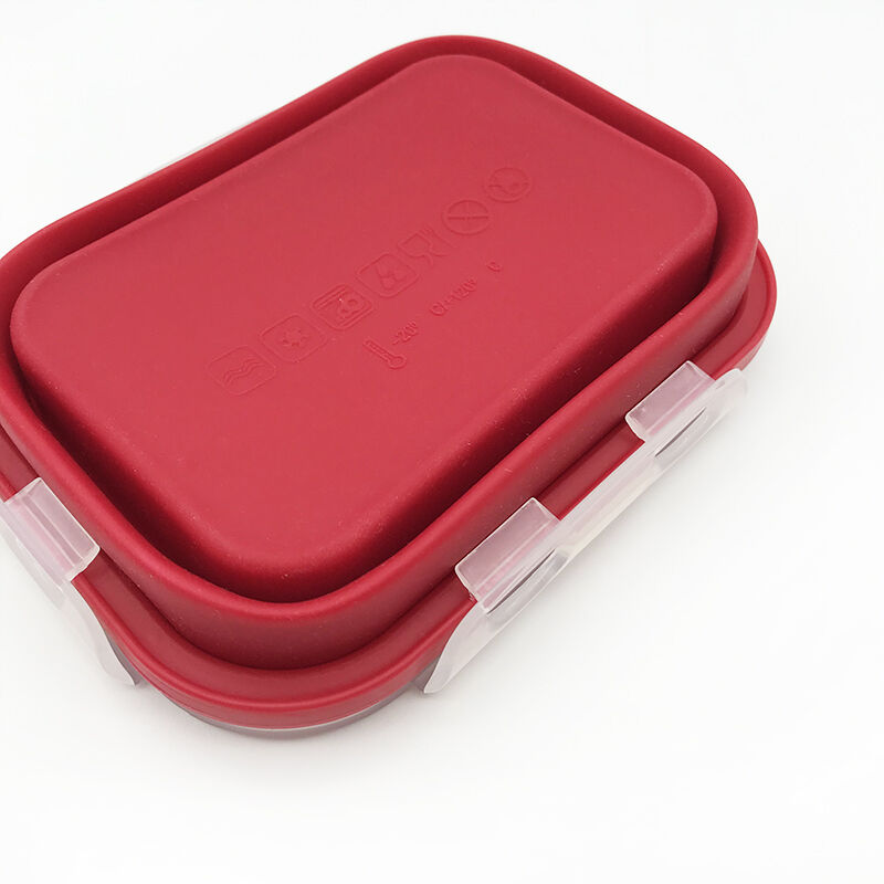 Portable Carry Rectangle Shape Collapsible Silicone Lunch Box - China ...