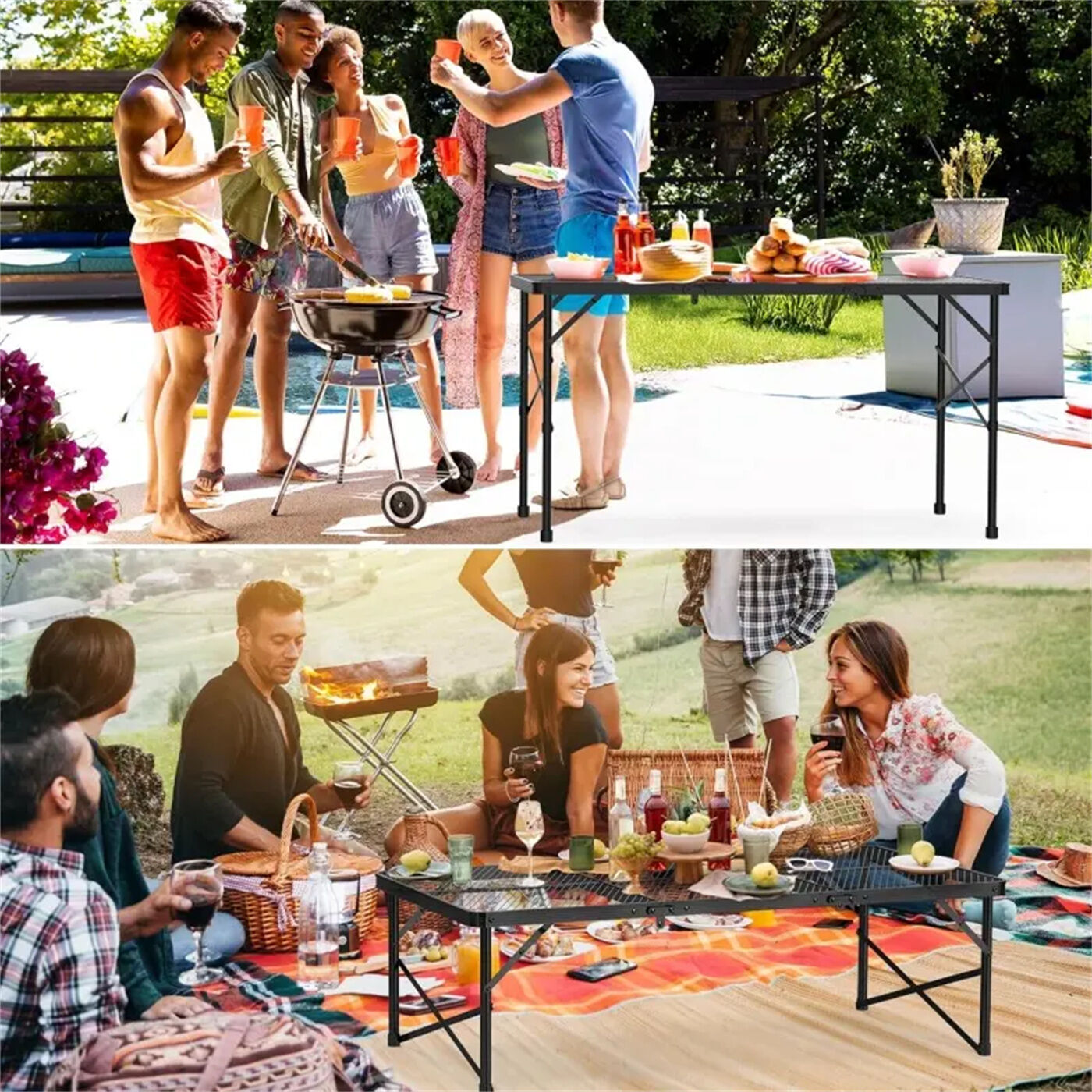 Portable Hiking Barbecue Party Home Garden Stall Compact Picnic Fishing ...