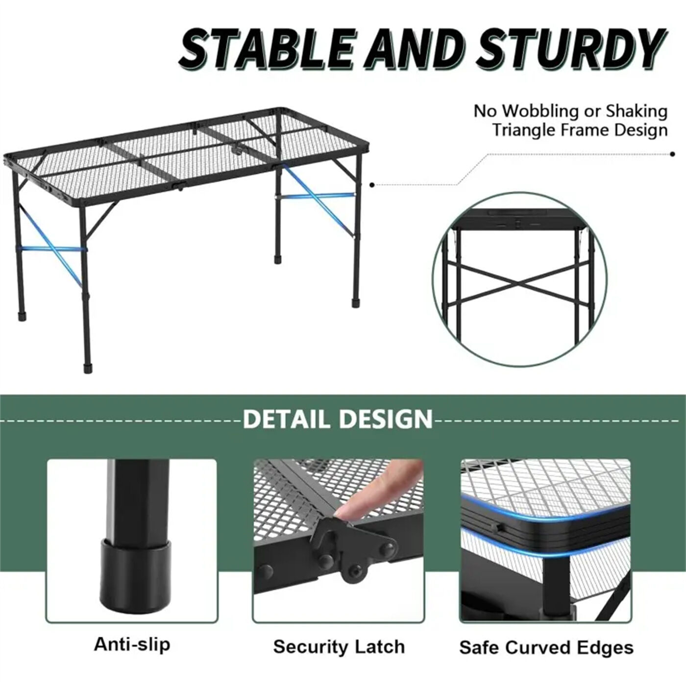 Portable Hiking Barbecue Party Home Garden Stall Compact Picnic Fishing ...