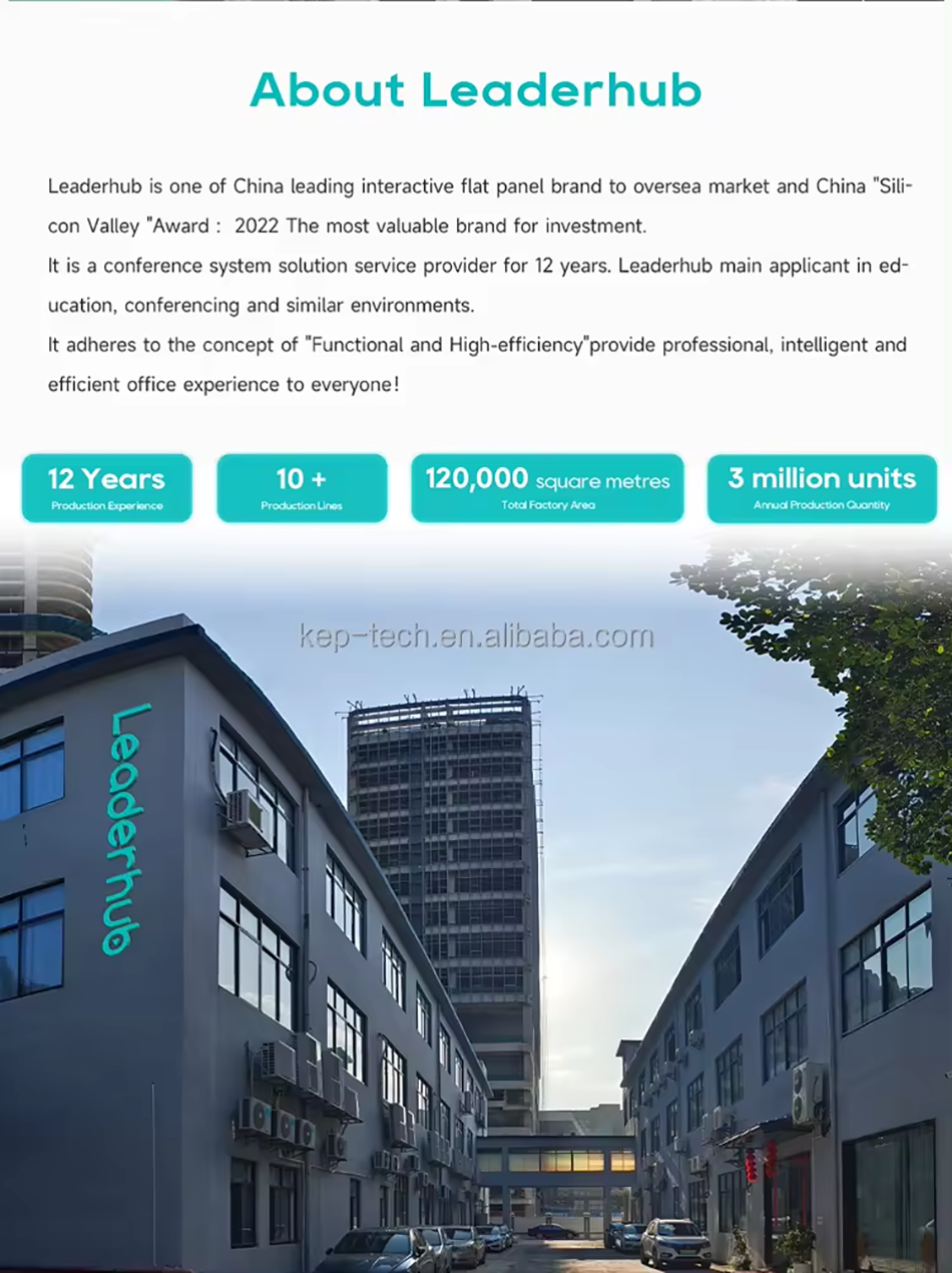 Leaderhub Innovative 75 Inch Touch Screen Smart Board With Multi-os Compatibility & Wireless ...