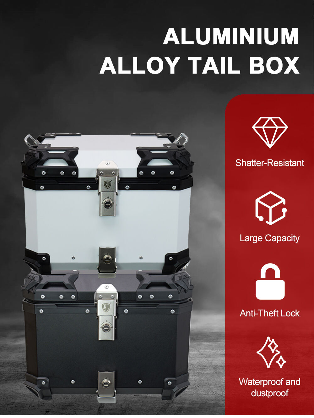 45l Motorcycle Accessories Ventilated Top Case Cheap Motorcycle Tail ...