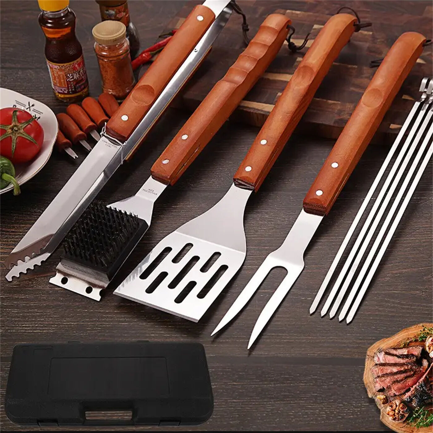 Bulk Buy China Wholesale 13-piece Wooden Grill Tool Set, Bbq ...