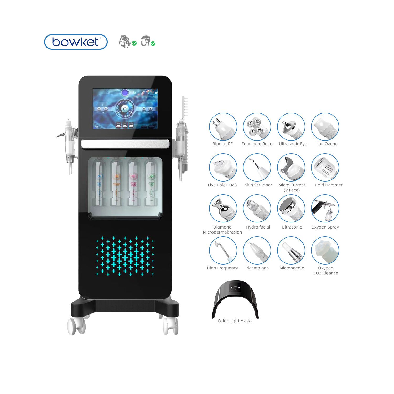 Bowket 17 In 1 Hydro-facial-microdermabrasion-machine Pore Clean Skin ...