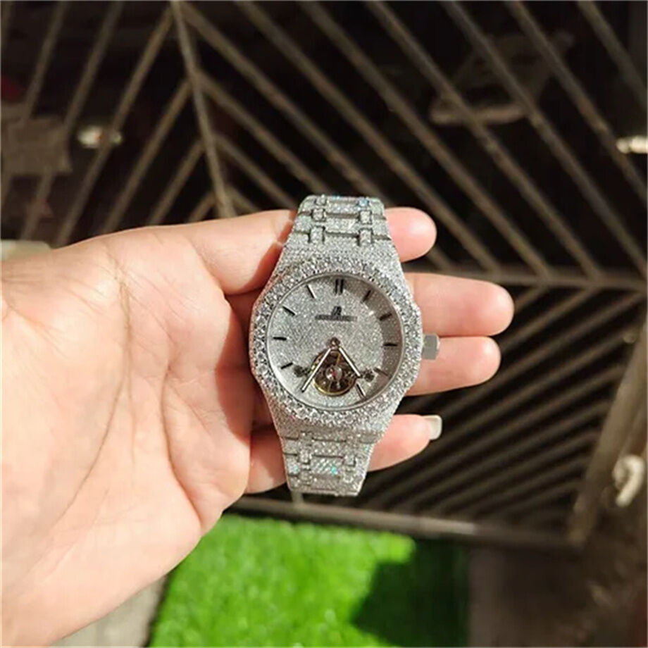Fully Bust Down Ap Moissanite Watch Luxury Wrist Watch Fully Iced Out ...