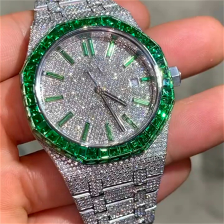 Fully Bust Down Ap Moissanite Watch Luxury Wrist Watch Fully Iced Out ...