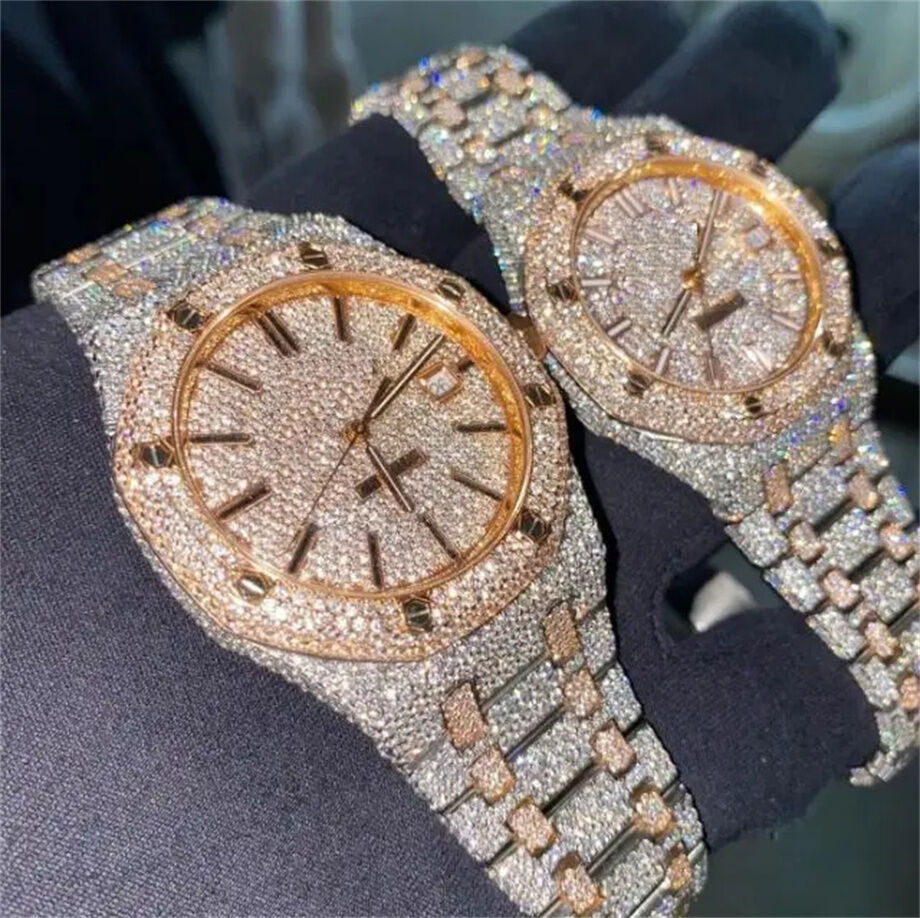 Fully Bust Down Ap Moissanite Watch Luxury Wrist Watch Fully Iced Out ...