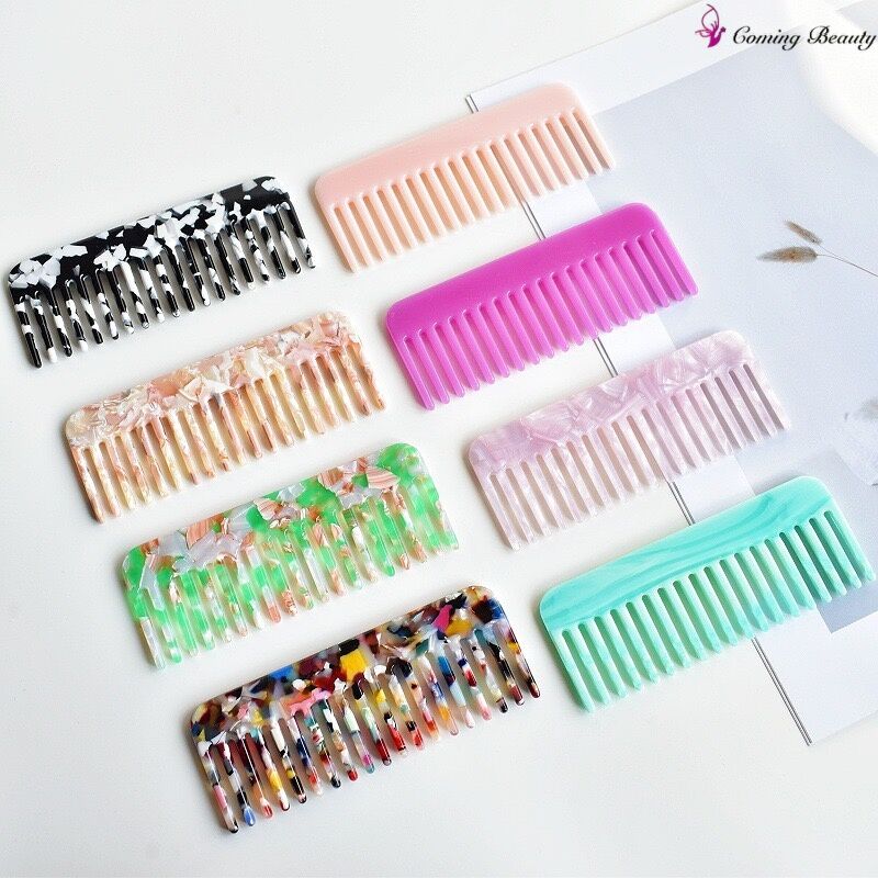 Wholesale Custom Logo Wide-tooth Marble Pattern Acetate Comb With Anti ...
